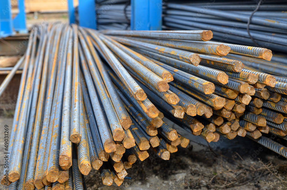 Steel bars for concrete reinforcement Stock Photo | Adobe Stock