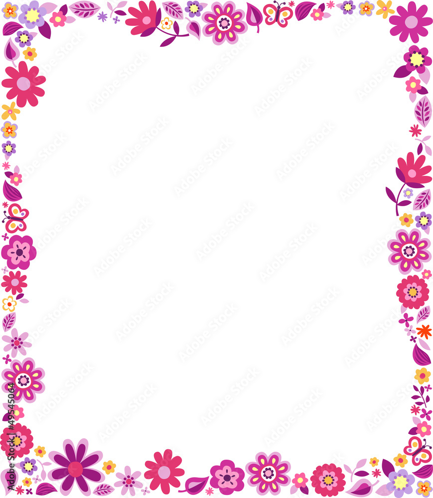 floral pattern border frame Stock Vector | Adobe Stock