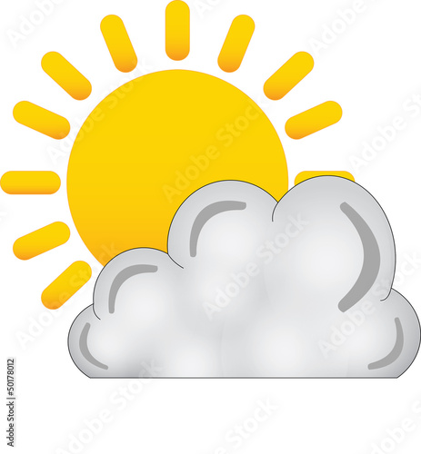 Illustrazione Stock sole nuvola - icone meteo - nuvoloso | Adobe Stock