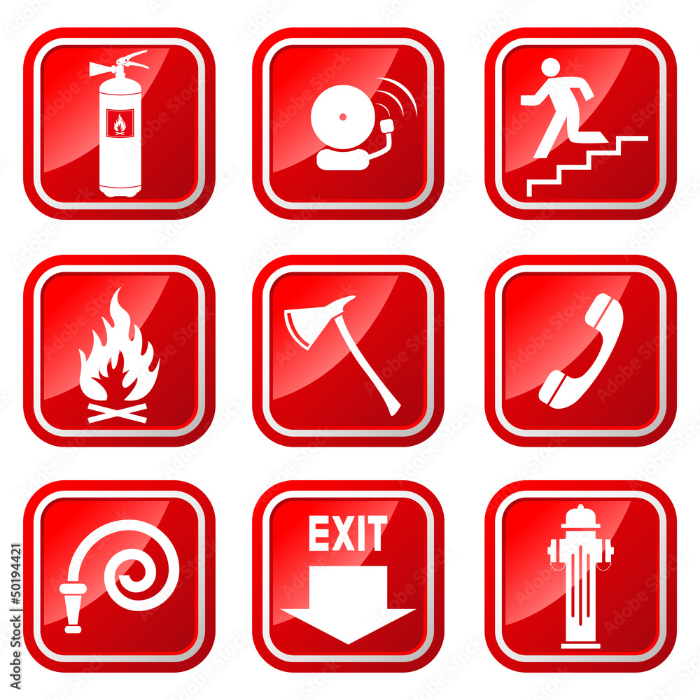 Fire Warning Signs. Stock Vector | Adobe Stock