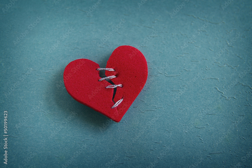 mended stitched heart Stock Photo | Adobe Stock