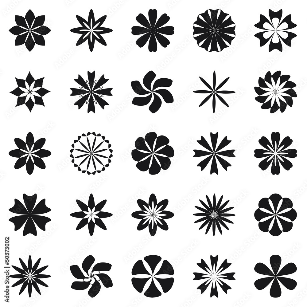 Flower symbols set Stock Vector | Adobe Stock