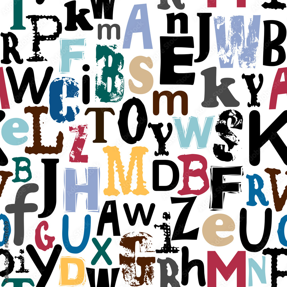 Seamless alphabet background Stock Vector | Adobe Stock