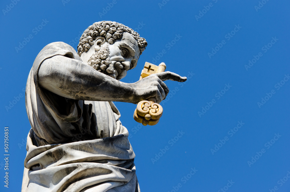 Stock-Foto „Petrus Statue mit Schlüssel Petersdom Rom - Saint Peter ...