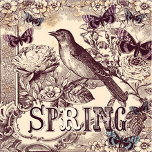 Vintage Scrapbook Spring Poster Free Stock Photo - Public Domain Pictures