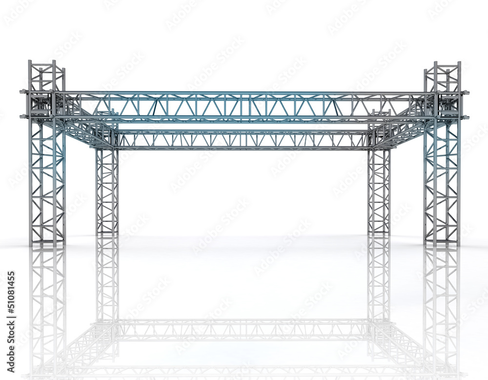 shiny blue framework construction with steel columns Stock Illustration ...