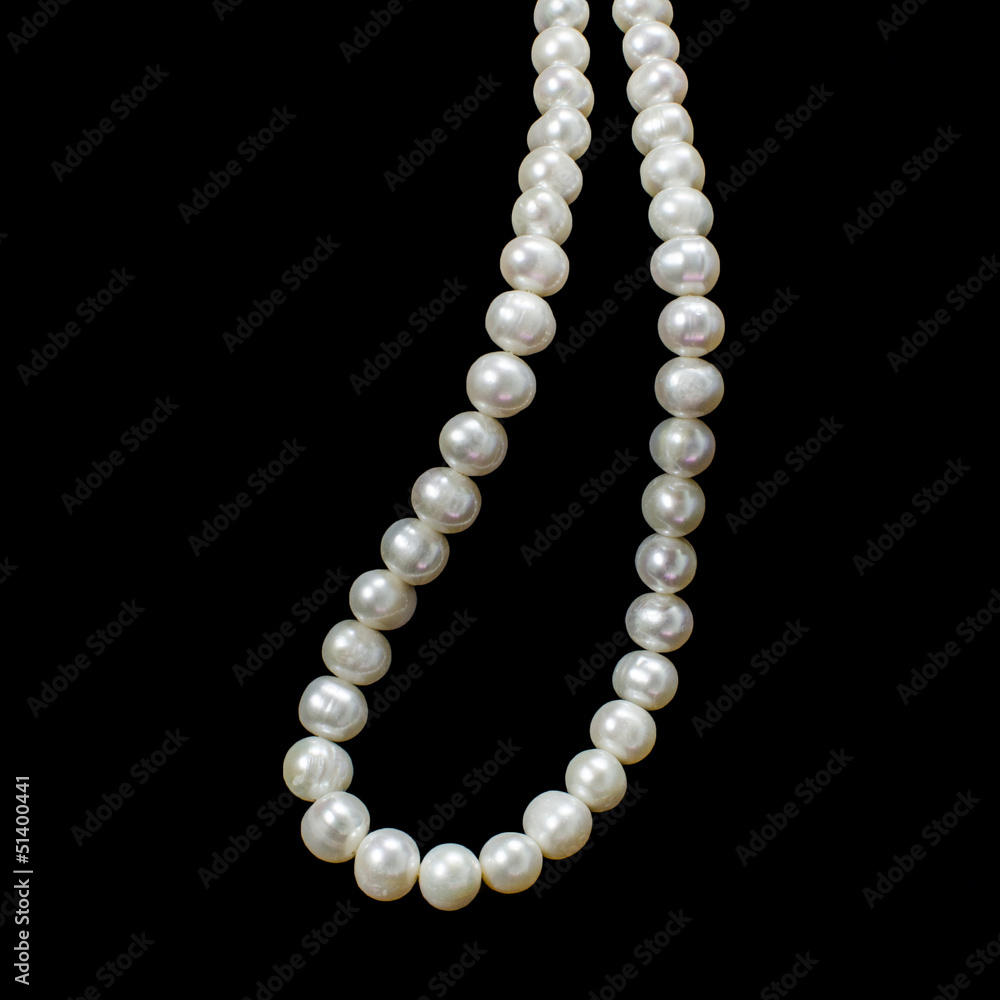Pearl Necklace Black Background