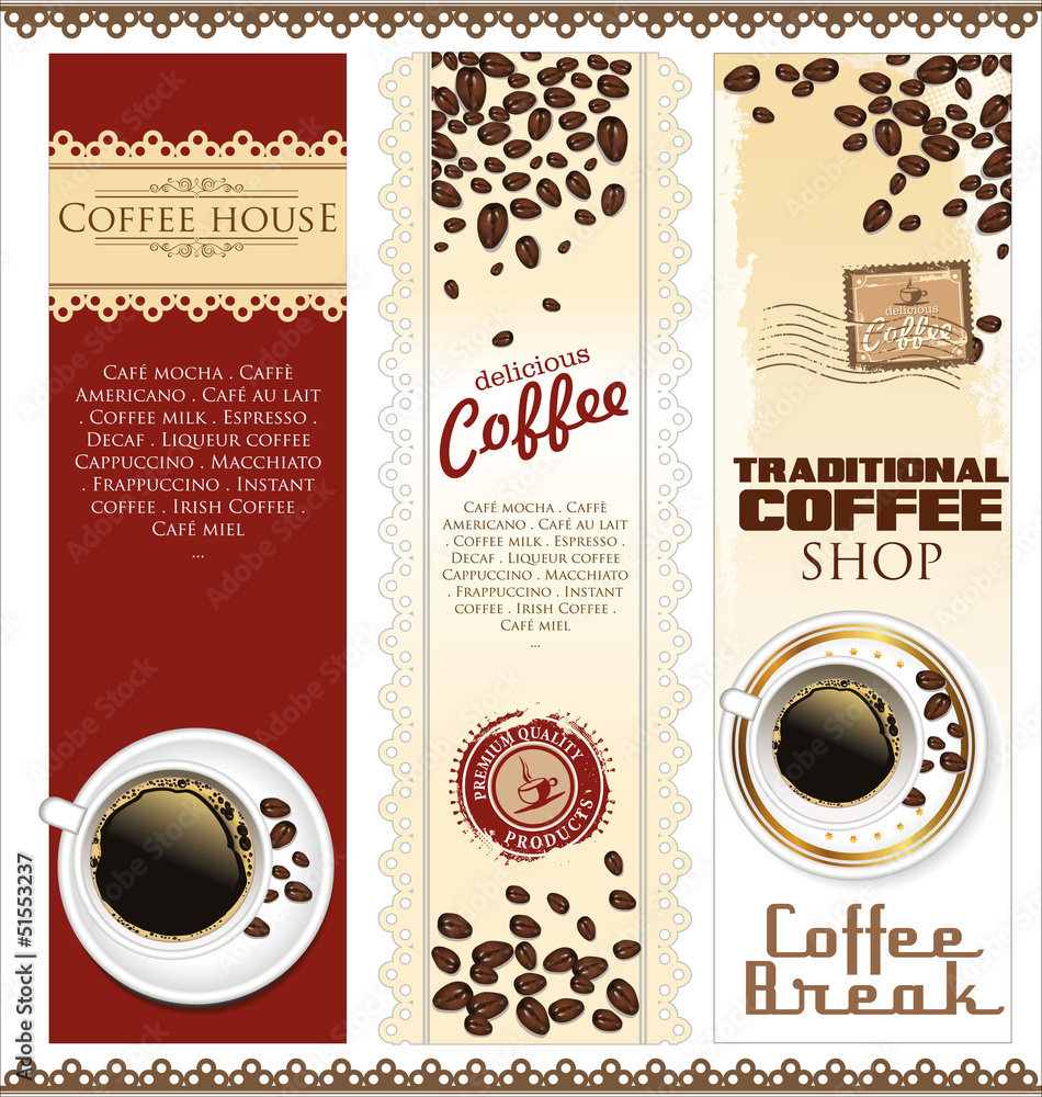 Coffee house menu label Stock Vector | Adobe Stock