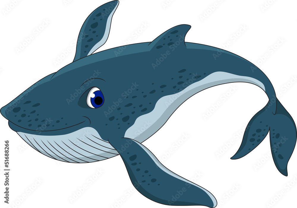 blue whale cartoon Stock Vector | Adobe Stock