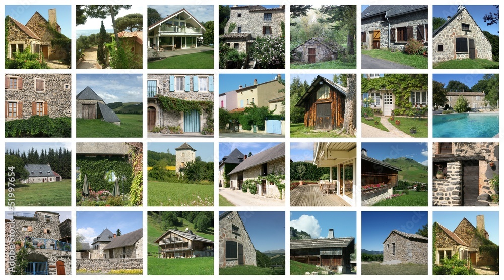 maisons traditionnelles de différentes régions de France Stock Photo ...