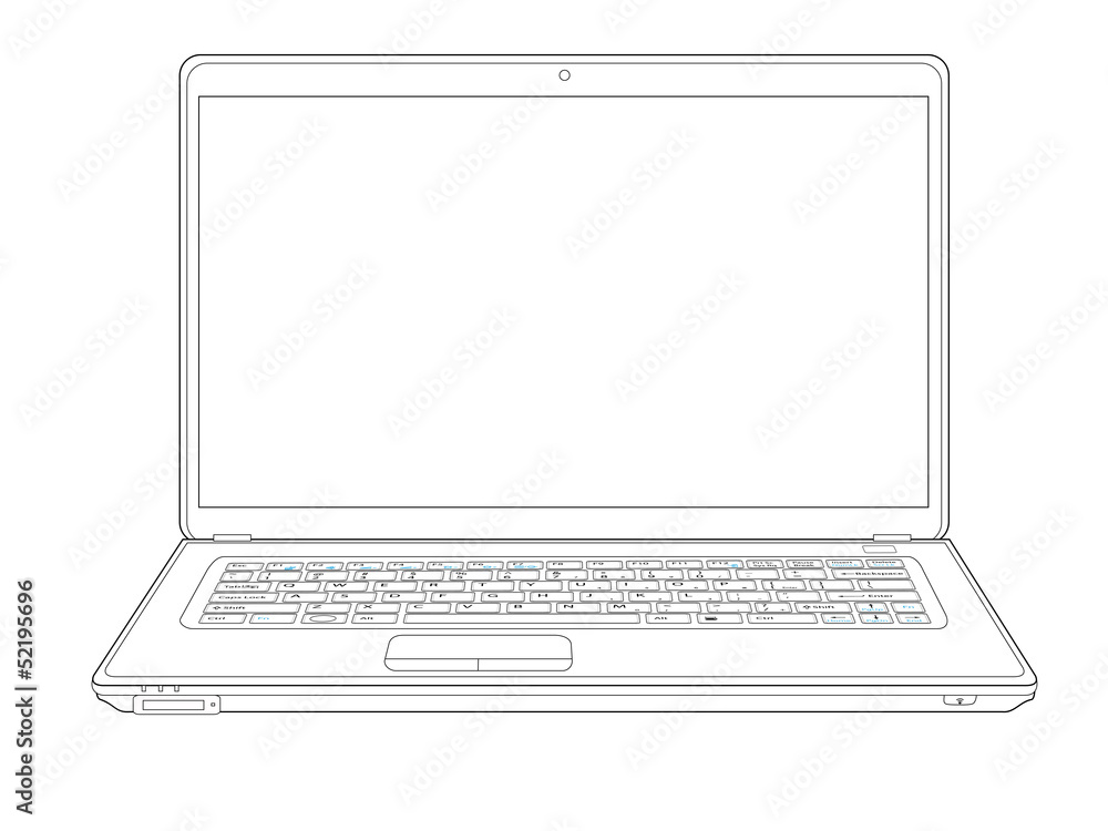 laptop outline Stock Vector | Adobe Stock
