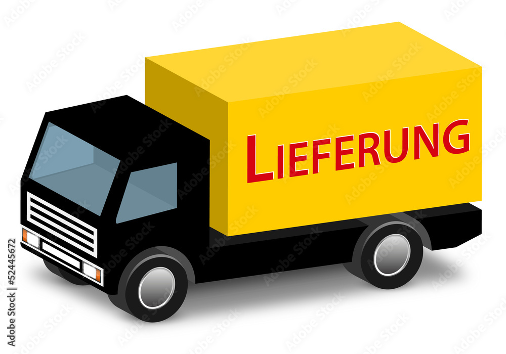 Stock-Vektorgrafik „LKW Lieferwagen Icon 3D“ | Adobe Stock