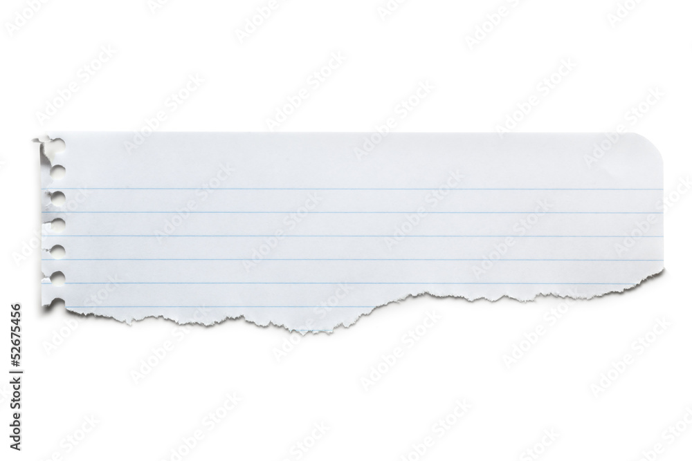 Torn Lined Paper Banner Isolated Stock Photo | Adobe Stock