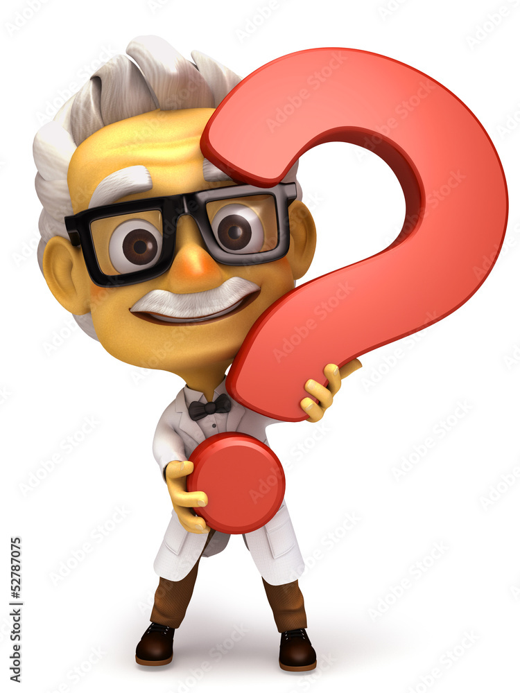 Professor with question mark symbol Stock Illustration | Adobe Stock