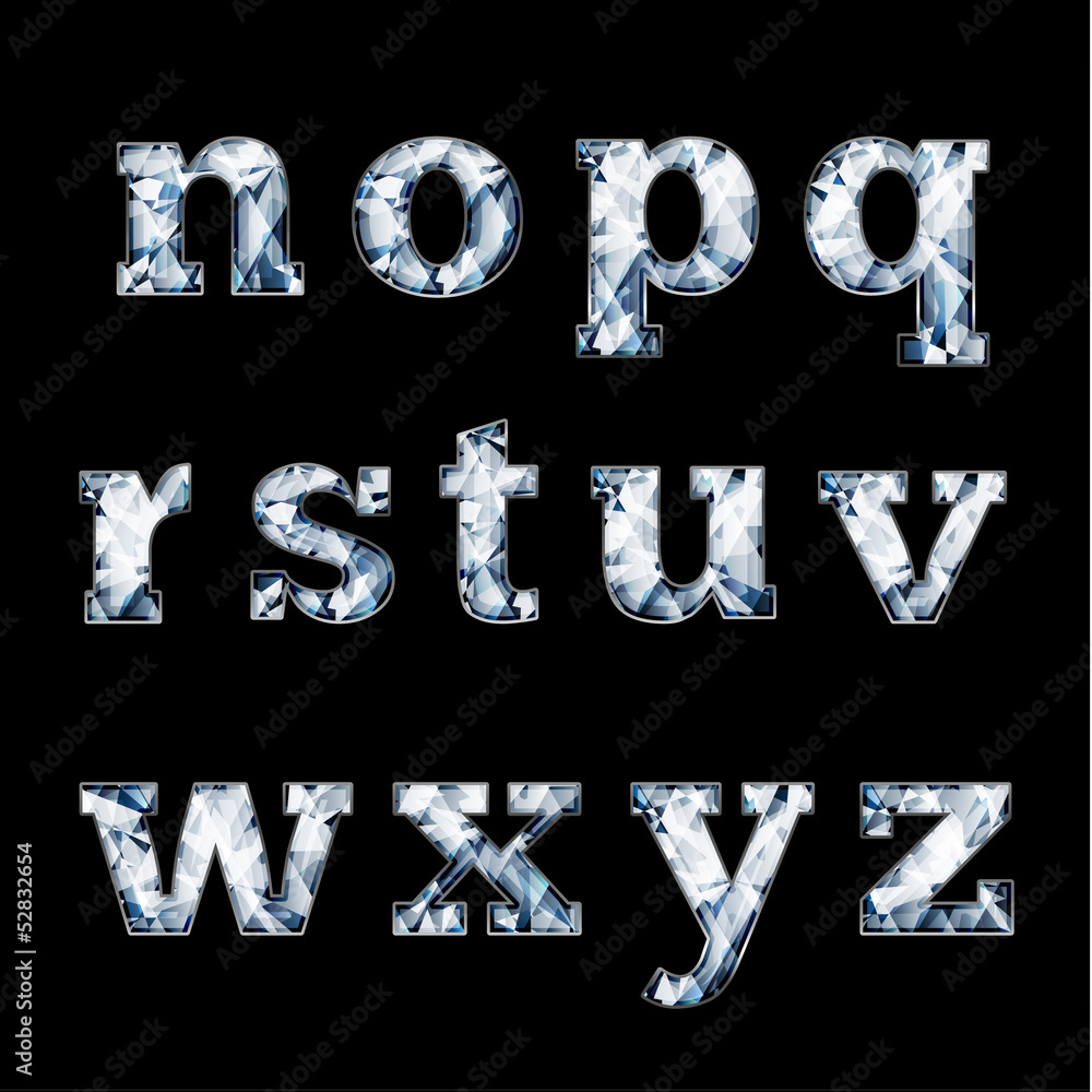 Shiny diamond alphabet letters, lower case version - eps10 Stock Vector ...