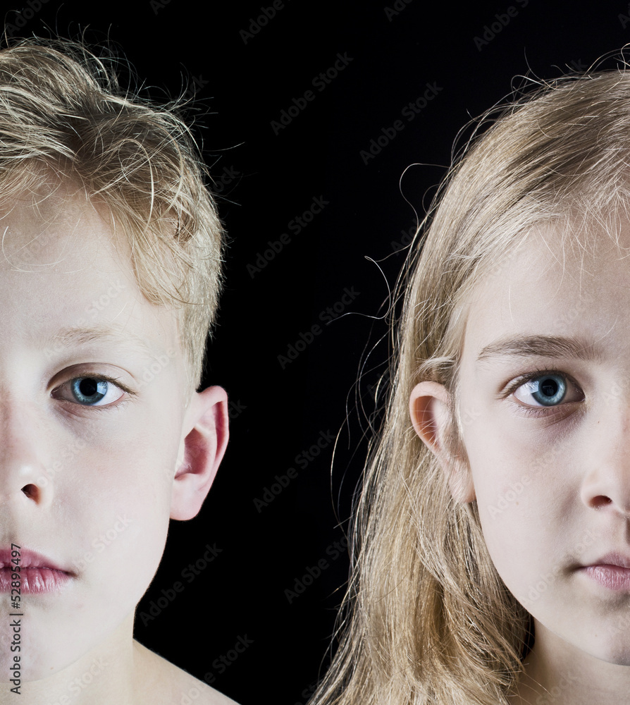 Old man and young boy face comparison closeup Stock Photo | Adobe Stock