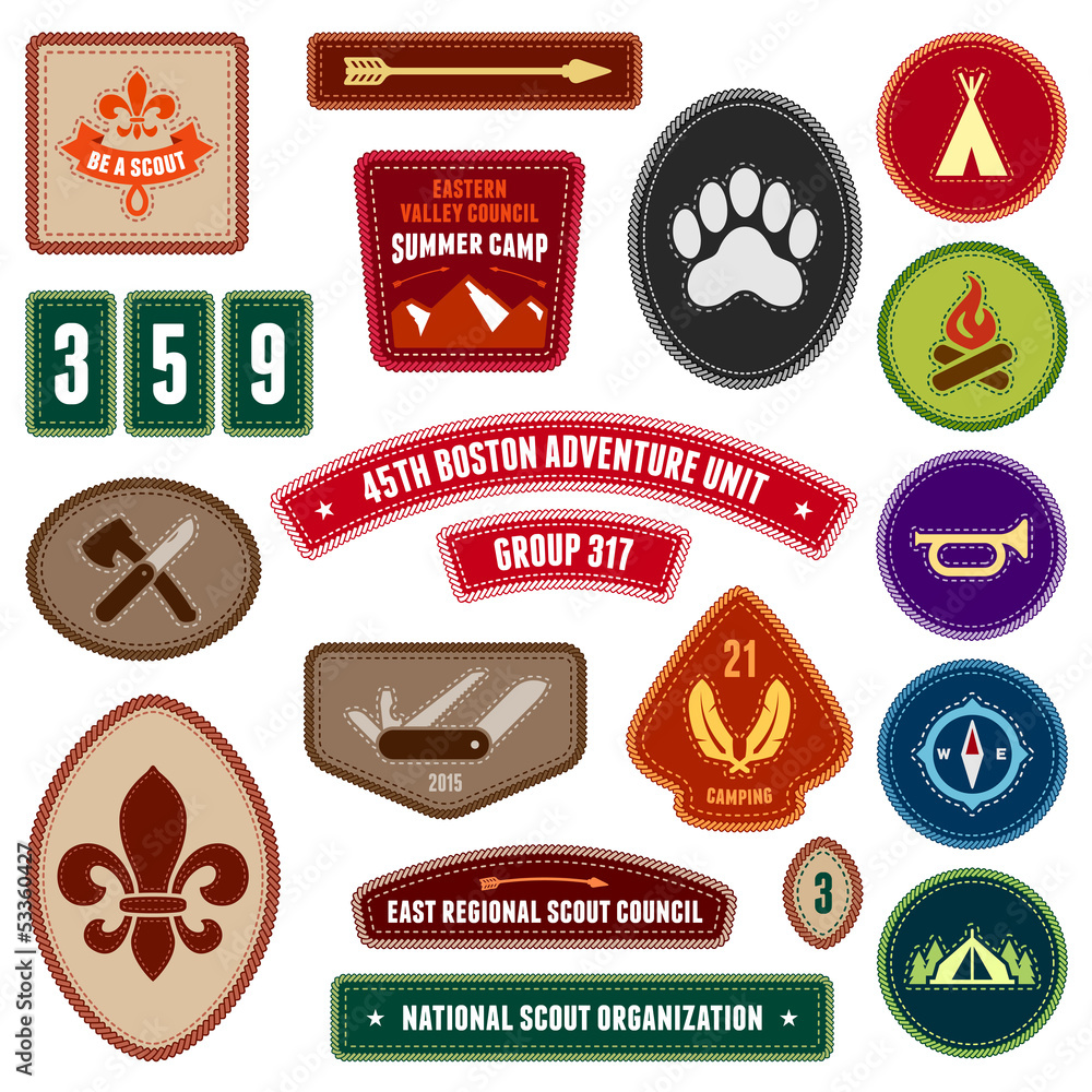 Scouting badges Stock Vector | Adobe Stock