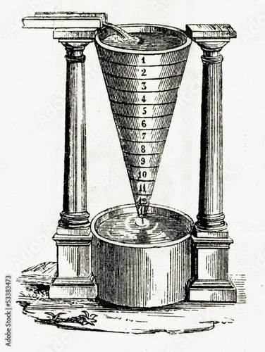 Old water clock Stock Illustration | Adobe Stock