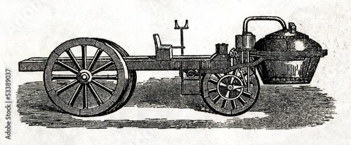 First automobile - Cugnot's 1771 fardier à vapeur Illustration Stock ...