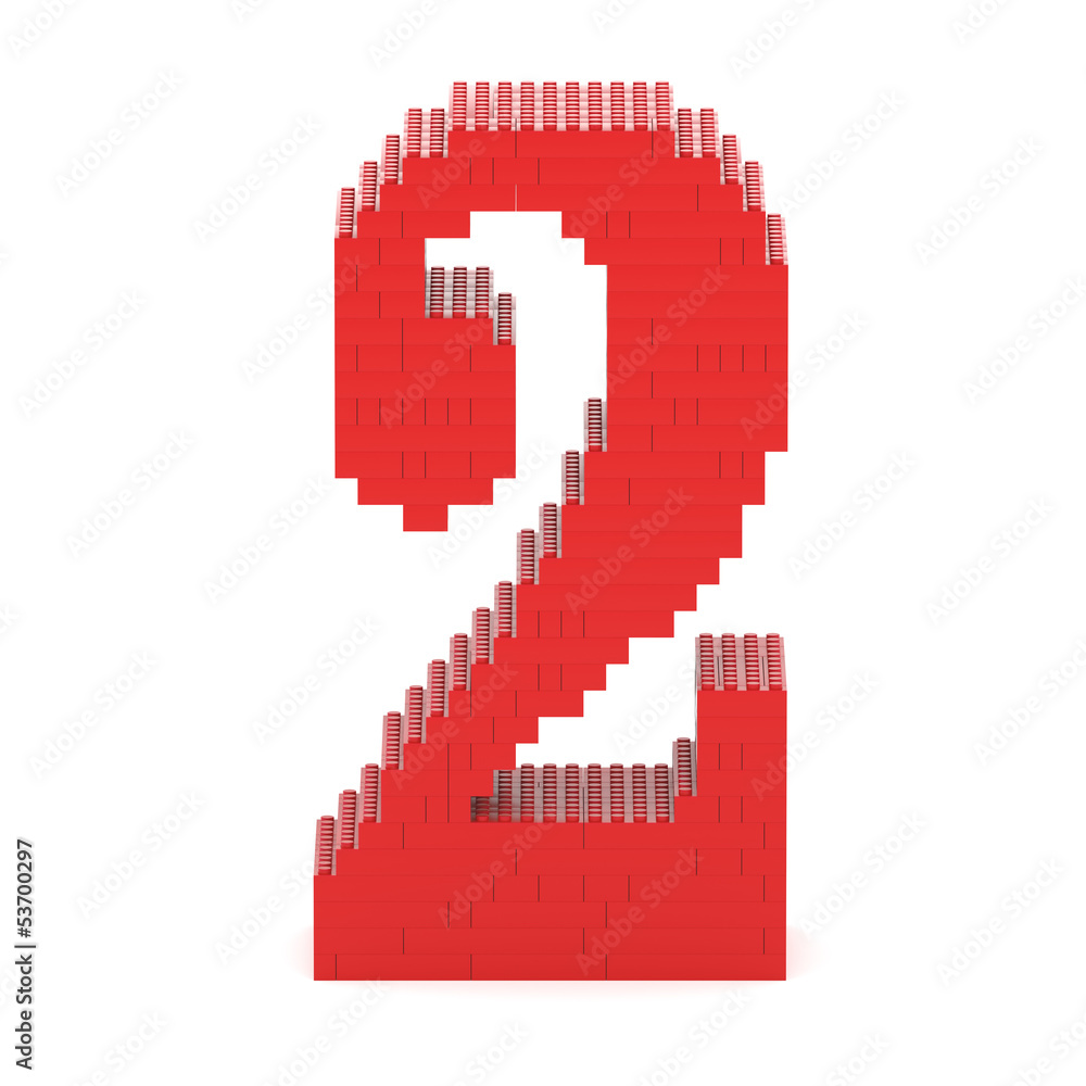 Number2 built from toy bricks Stock Illustration | Adobe Stock