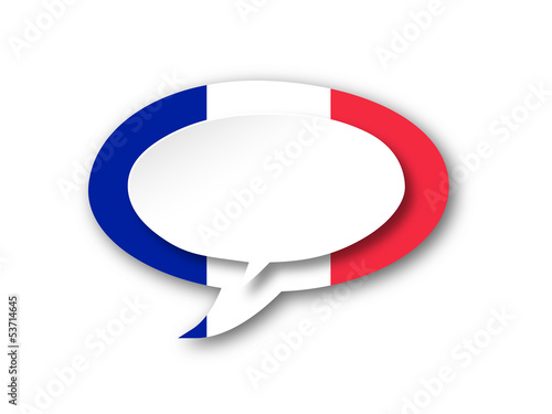 FRENCH LANGUAGE Icon (france flag speech bubble français button) Stock ...