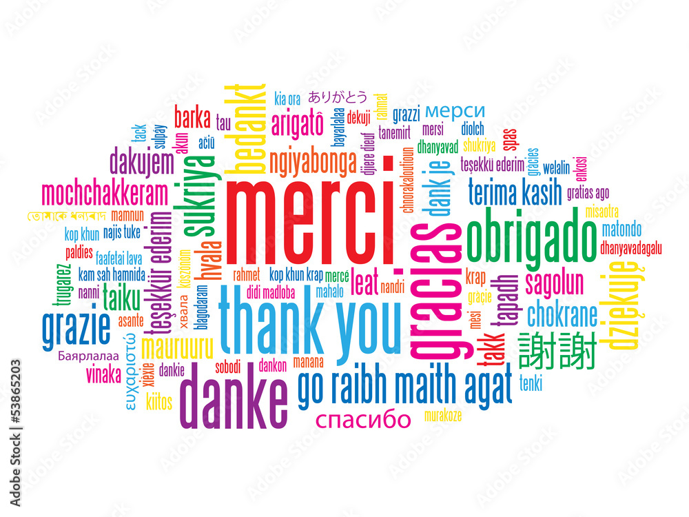 Carte "MERCI" (thank you gracias message remerciements) Stock ...