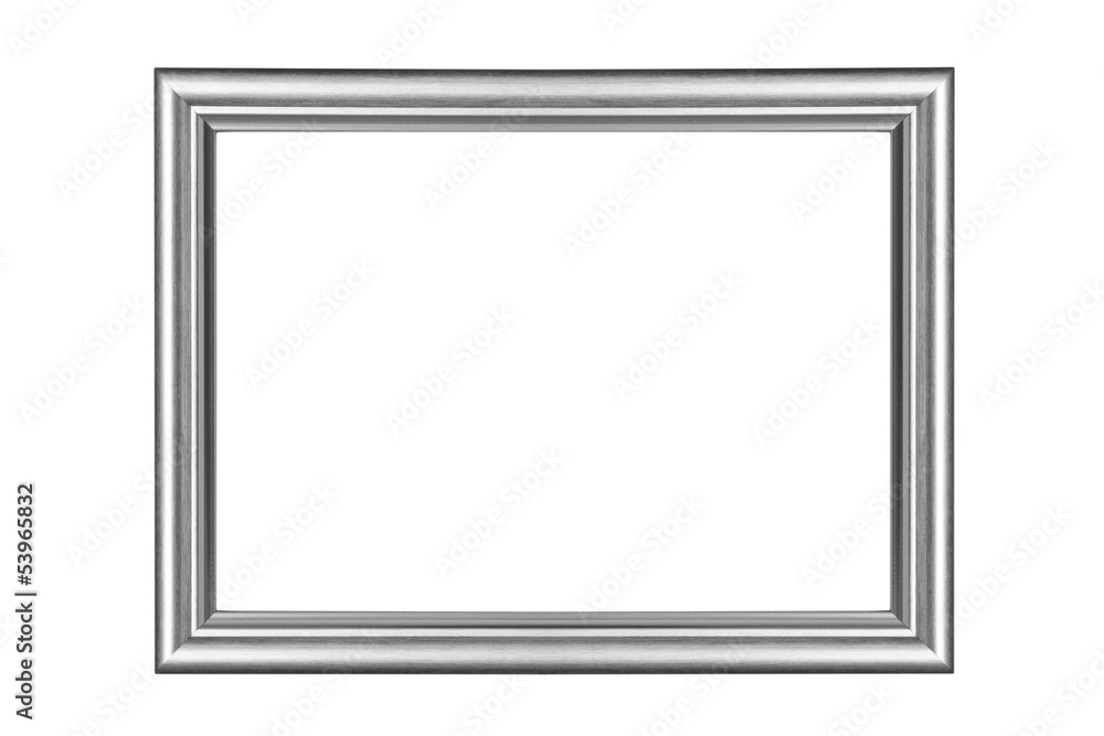 Silver frame isolated on white background Stock Photo | Adobe Stock