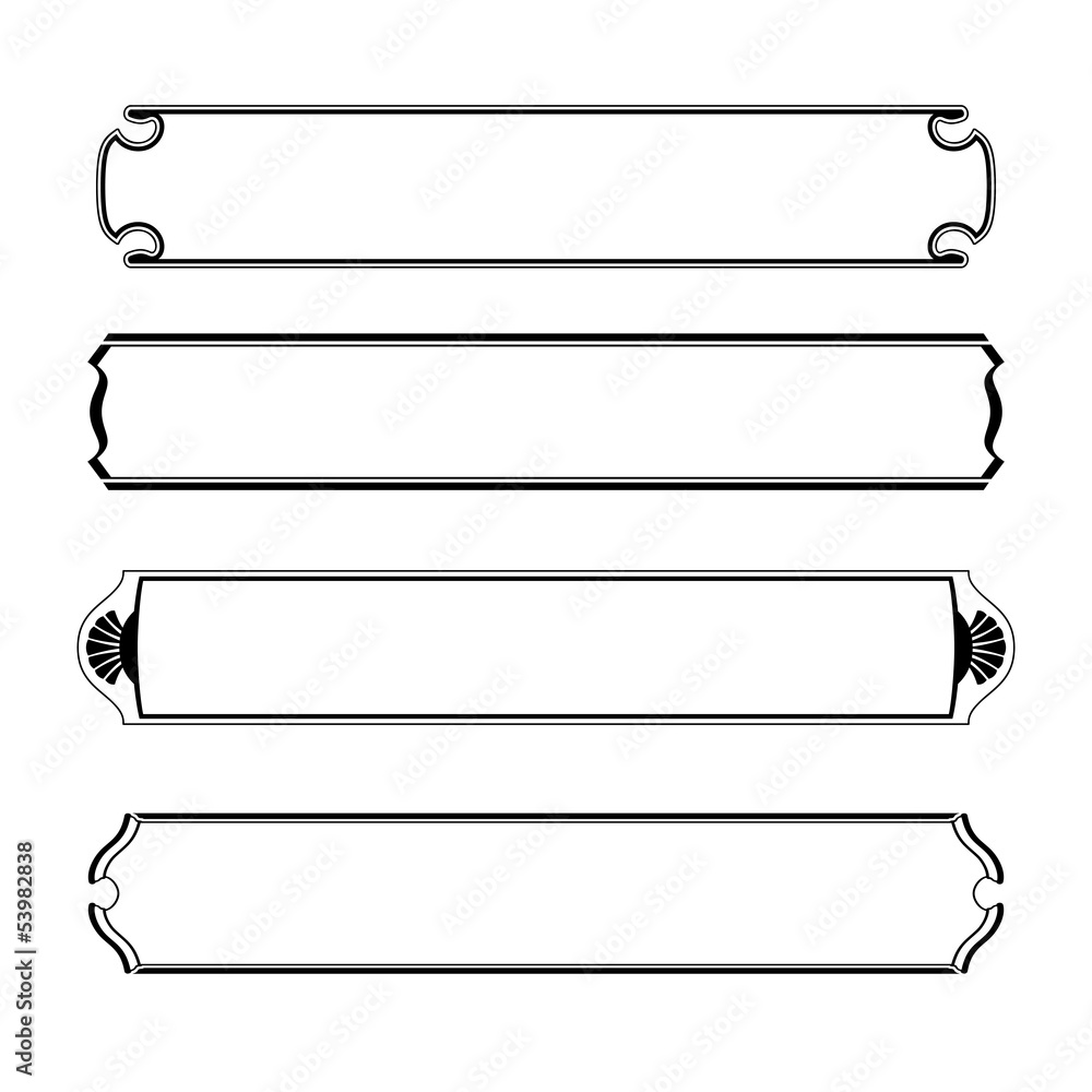 set of simple black banners border frame Stock Vector | Adobe Stock
