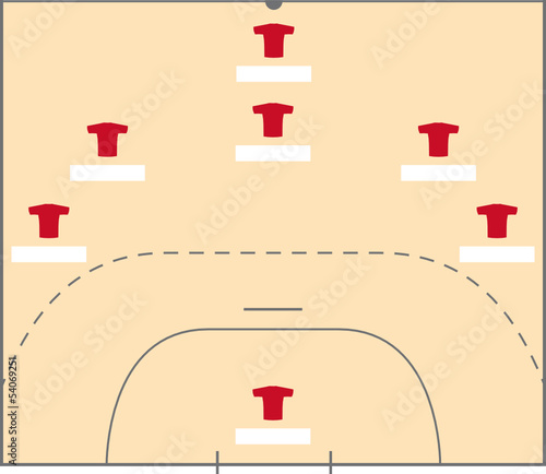 Handball Mannschaftsaufstellung Stock-Vektorgrafik | Adobe Stock