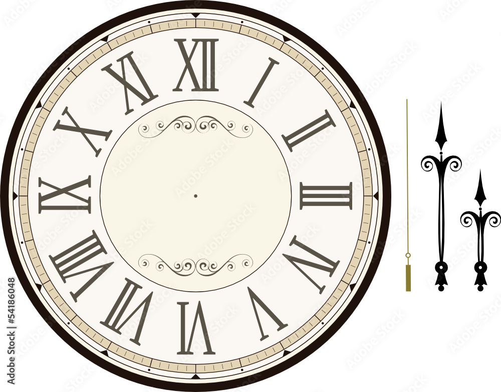 vintage clock face template vector Stock Vector | Adobe Stock