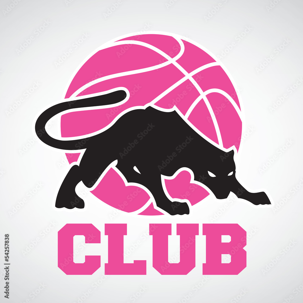 basket-basketball-sport-club-logo-panthere-lion-guepard-leopard Stock ...