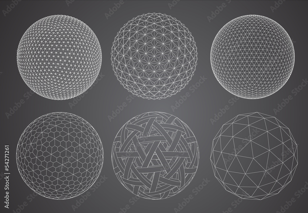 Wireframe spheres Stock Vector | Adobe Stock