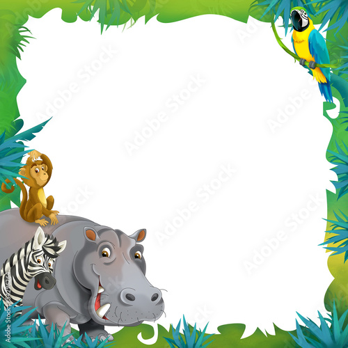 Cartoon safari - jungle - frame border template Stock Illustration ...