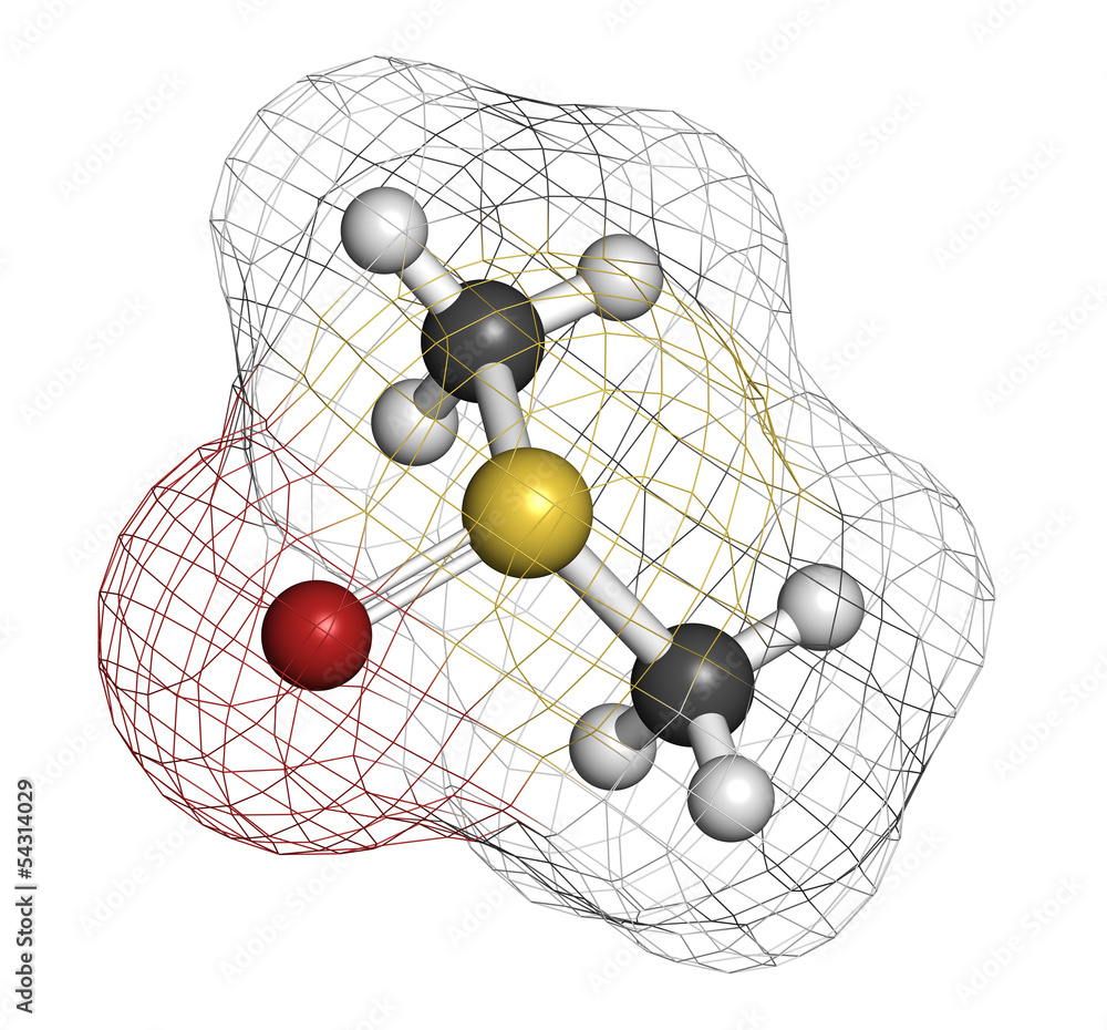 dimethylsulfoxide (DMSO) solvent molecule, chemical structure. Stock ...