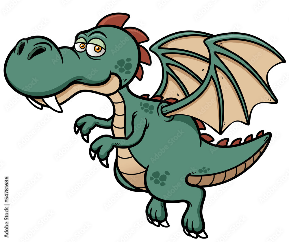 Vector illustration of dragon cartoon Stock Vector | Adobe Stock