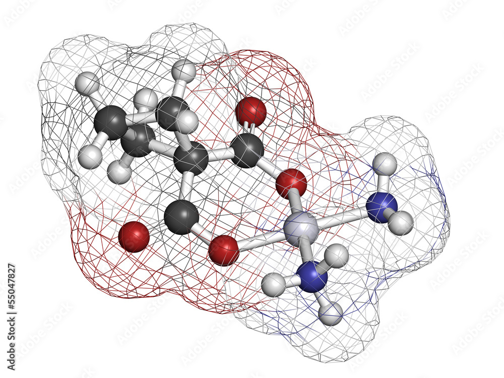 Carboplatin cancer chemotherapy drug, chemical structure. Stock ...