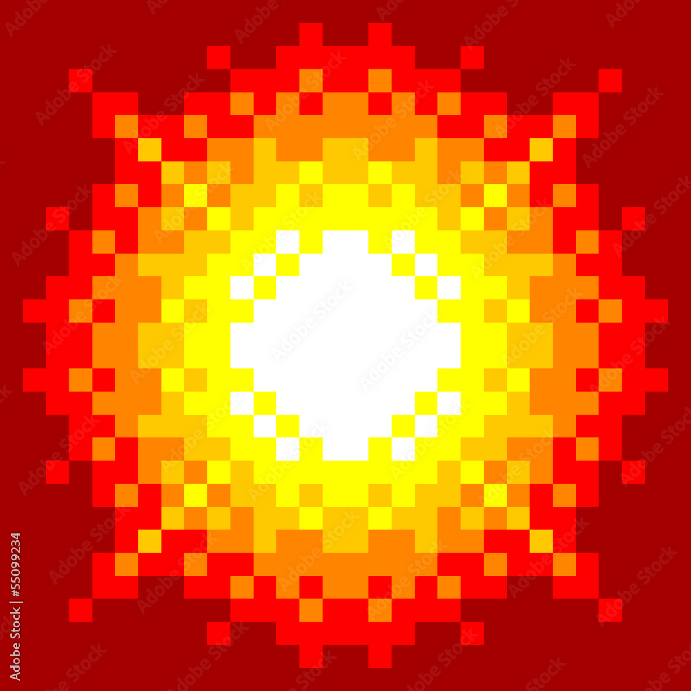 8-Bit Pixel-art Explosion Stock Vector | Adobe Stock