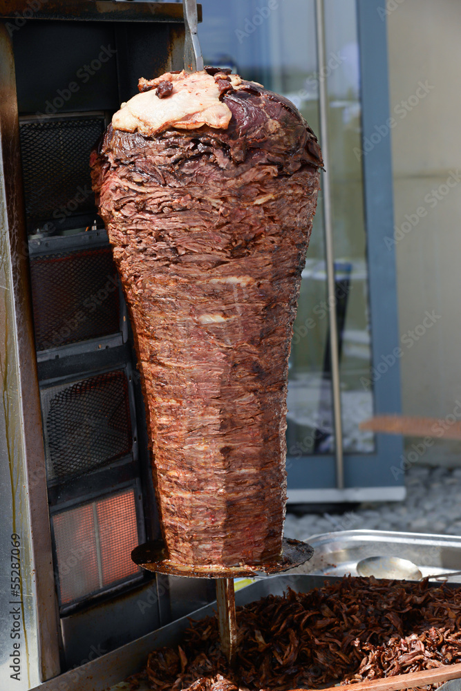 Traditional Turkish food "doner" also called as gyro by Greek Stock ...