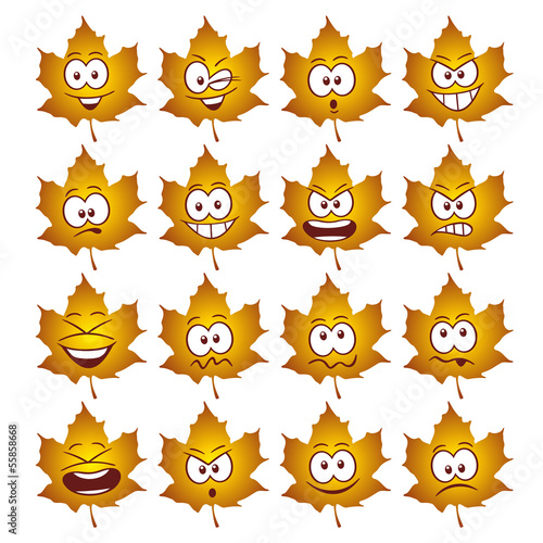 Emoticons Autumn – Stock-Illustration | Adobe Stock