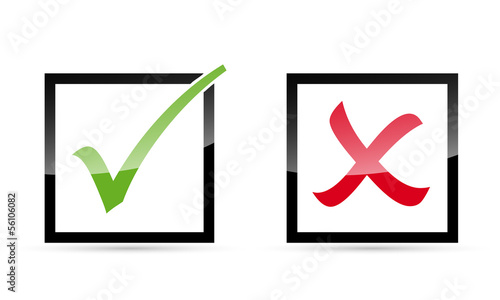 Haken und Kreuz Icons im Kästchen – Stock-Vektorgrafik | Adobe Stock