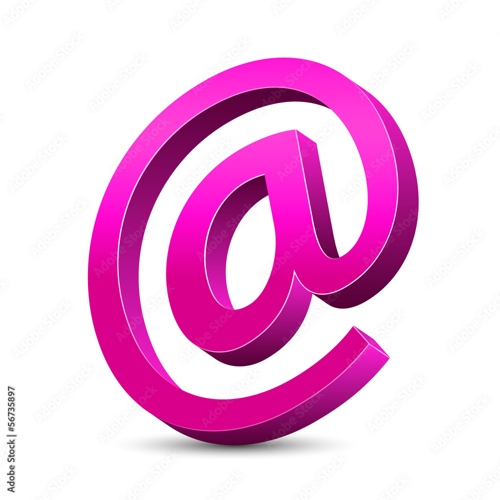 pink email icon 3d Stock Vector | Adobe Stock