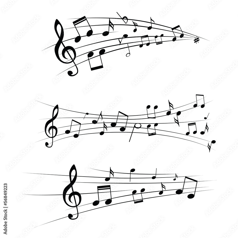 music notes on stave Stock Vector | Adobe Stock
