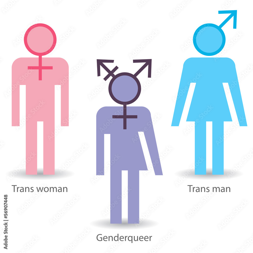 Transgender icons: trans woman, trans man, genderqueer Stock Vector ...