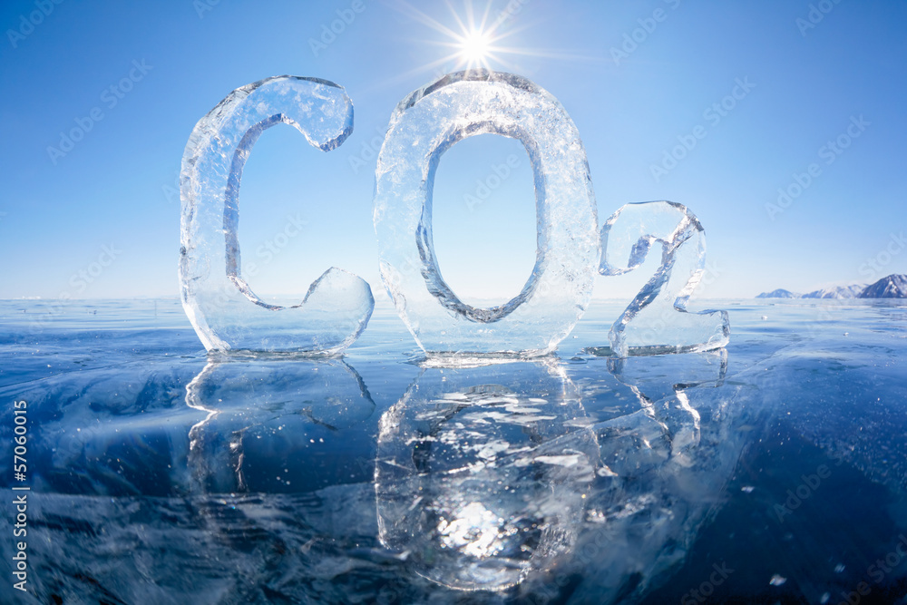 Icy chemical formula of carbon dioxide CO2 Stock Photo | Adobe Stock