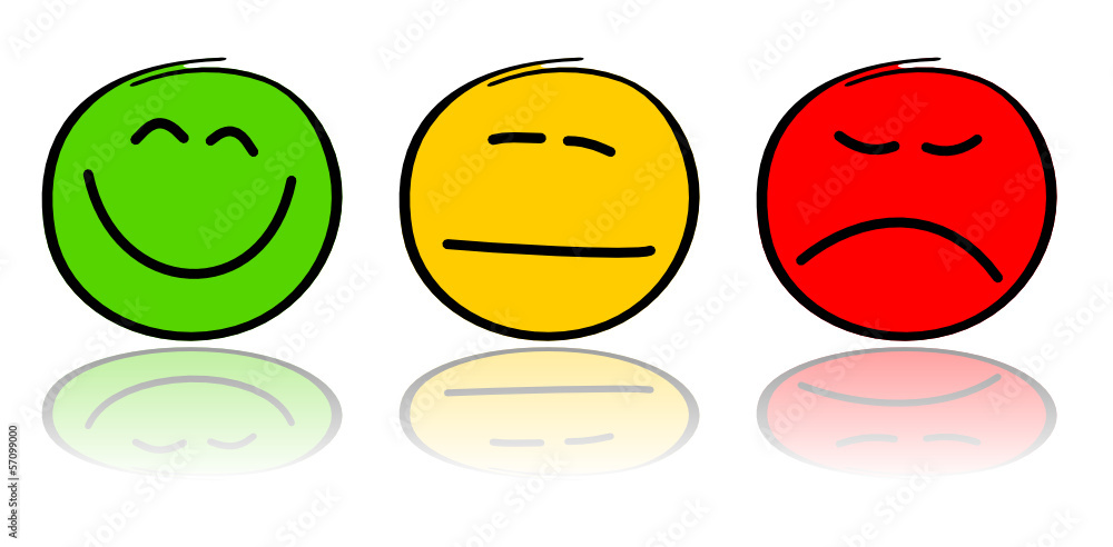 Stock-Vektorgrafik „Smileys rot gelb grün“ | Adobe Stock