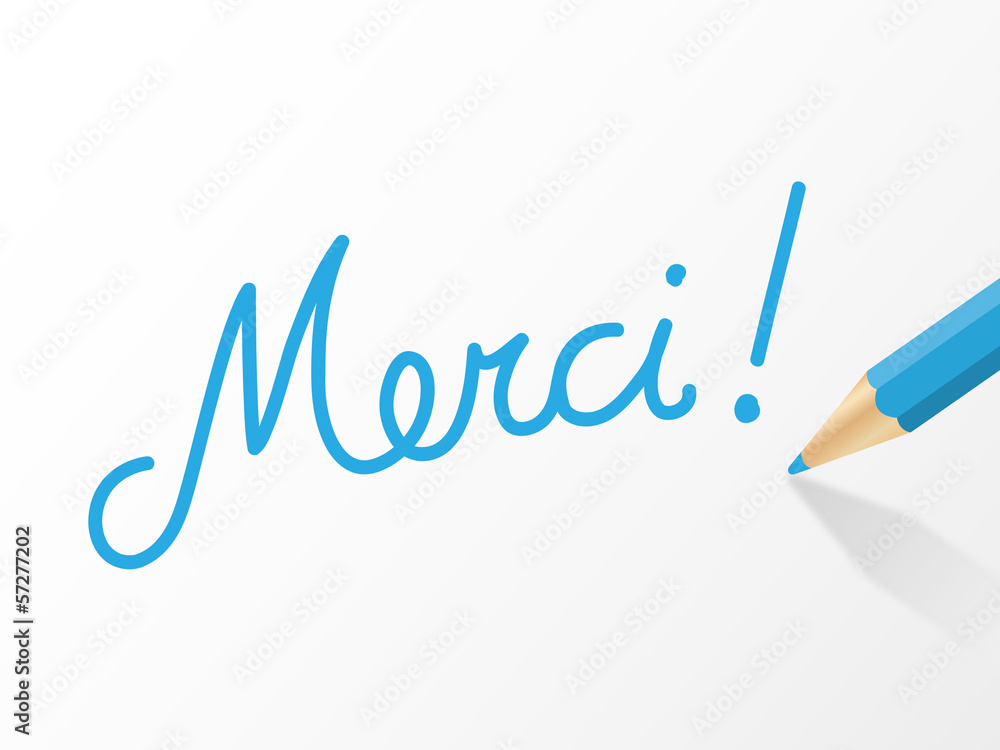 Illustration Stock Message "MERCI" (remerciements carte gratitude joie ...