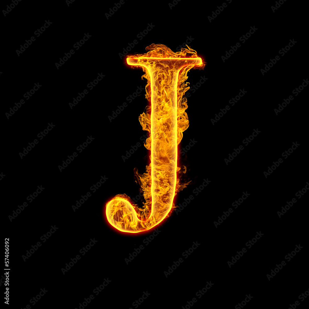 Fire alphabet letter J Stock Illustration | Adobe Stock
