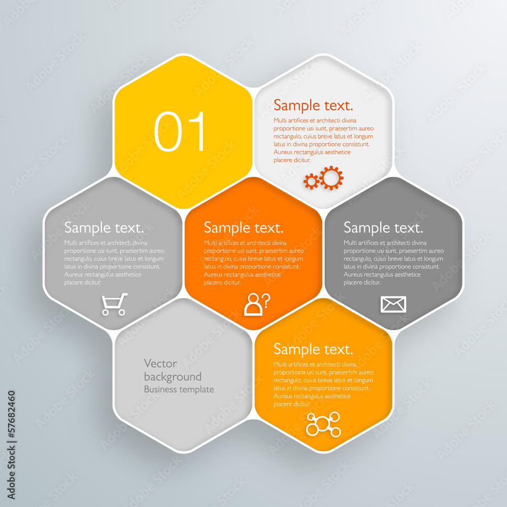 Infographics Vector Background Honeycomb Structure Stock Vector | Adobe ...