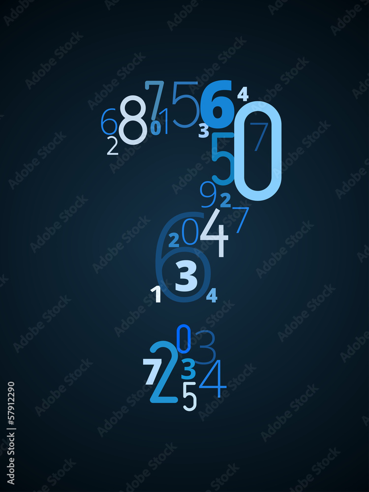 Question mark , vector font from numbers Stock Vector | Adobe Stock