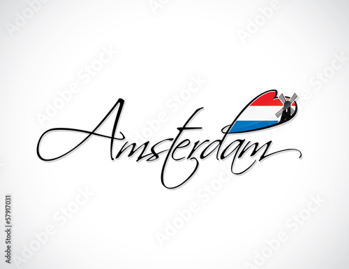 Amsterdam lettering Stock Vector | Adobe Stock